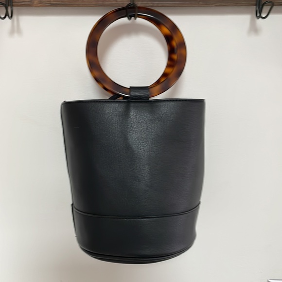Seed Heritage | Bags | Seed Heritage Black Faux Leather Bucket Bag With ...